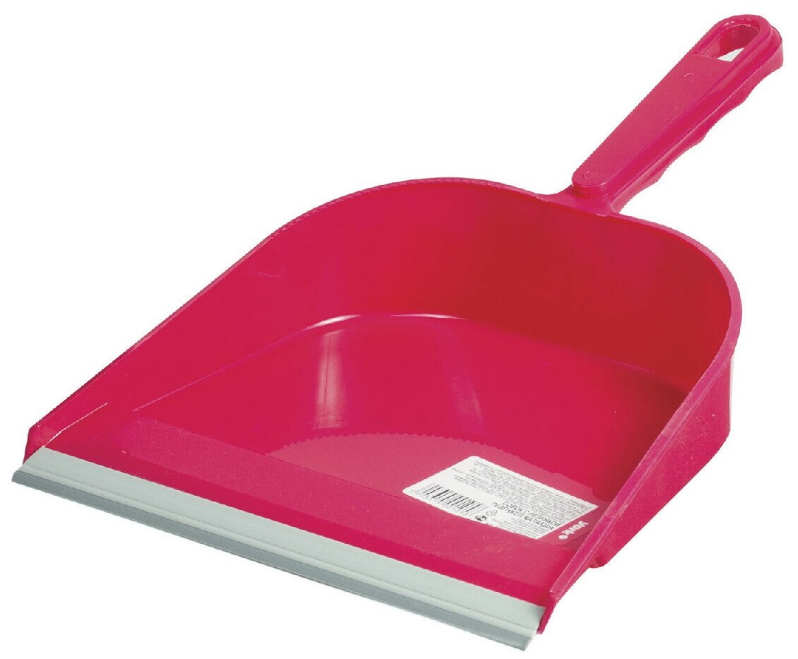 Совок для мусора, низкая ручка, с резиновой кромкой, ширина 23 см, пластик, цвет YORK, 61020