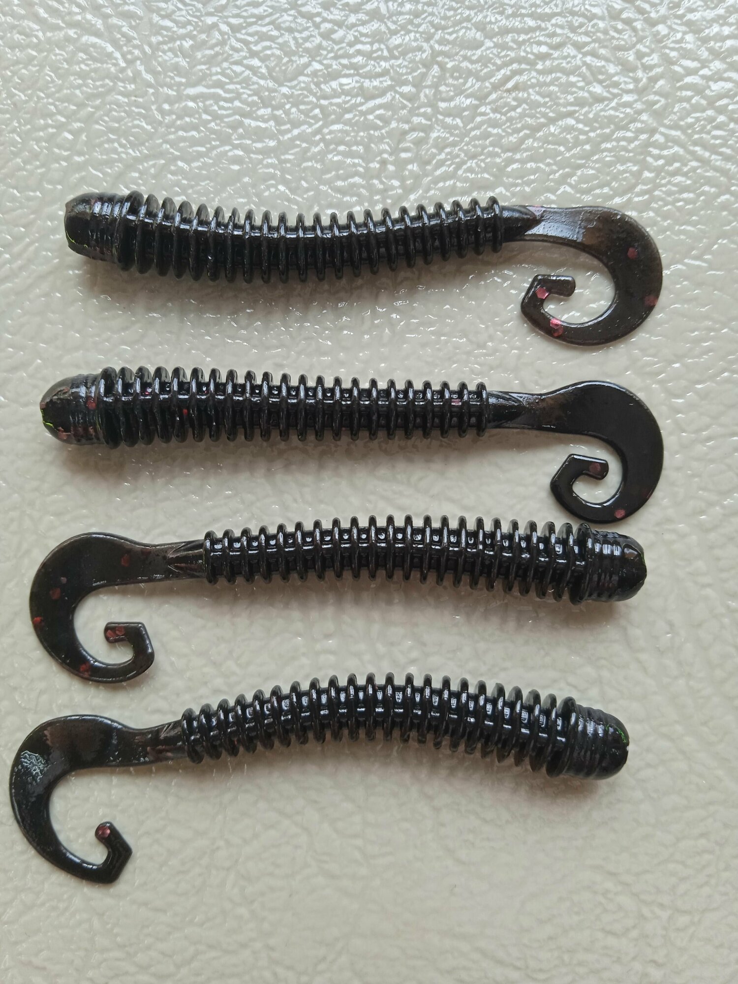 Мягкая силиконовая приманка Перчик (Perchik) 100мм,6шт, Черный (Black).