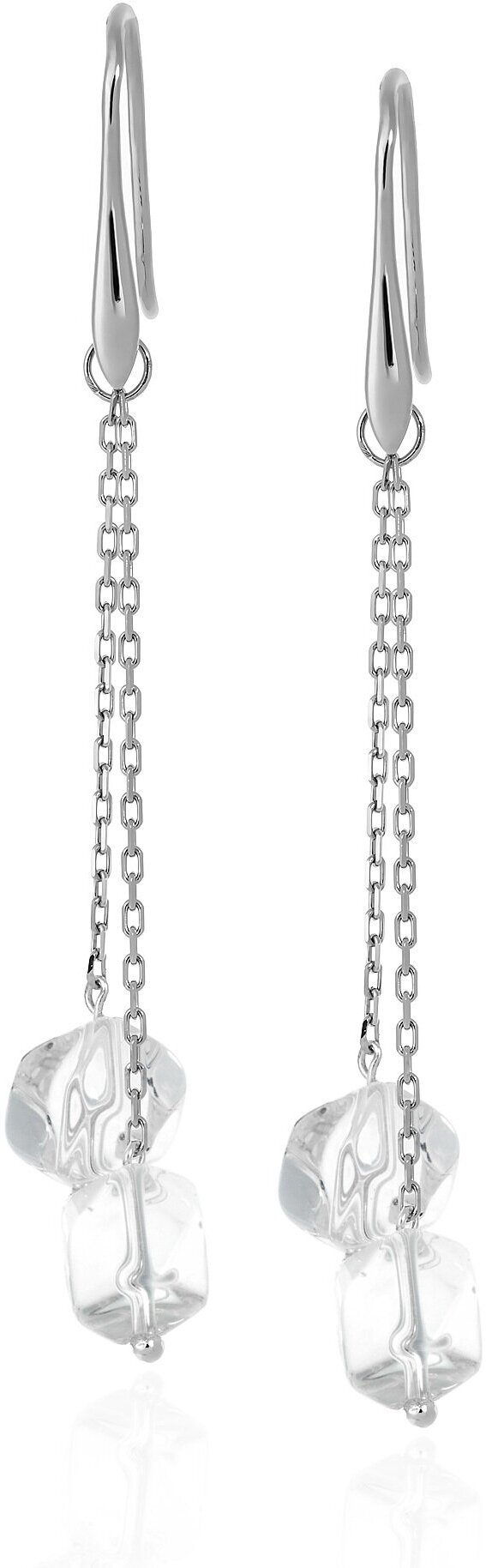 Серьги с подвесками, горный хрусталь