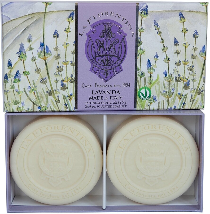 LA FLORENTINA Lavender Набор мыла для тела (Мыло Лаванда 115 г + Мыло Лаванда 115 г)