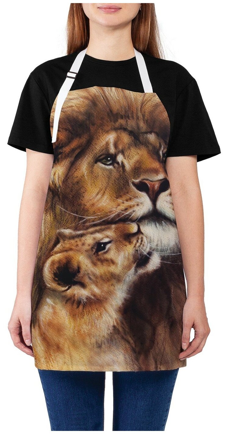 Фартук для кухни тканевый "Львиный наследник" / водоотталкивающий, универсальный размер , JoyArty