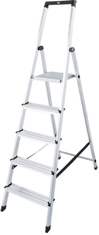 Стремянка алюминиевая KRAUSE SOLIDY 5 ступеней, высота 1,05 м, партномер 126238