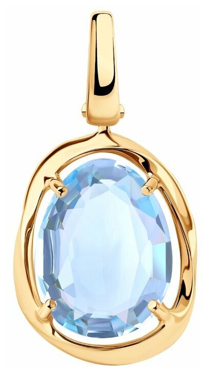 Подвеска, красное золото, 375 проба, топаз