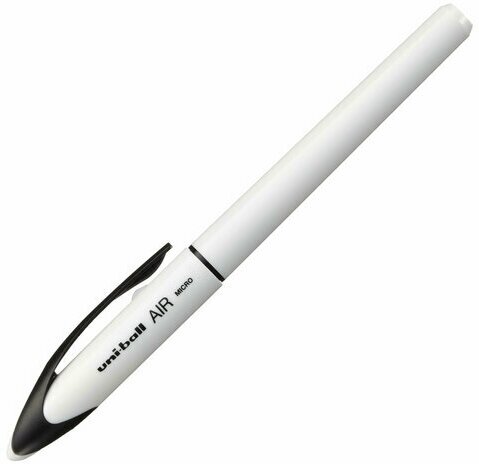 Ручка-роллер Uni-Ball "AIR Micro", синяя, корпус белый, узел 0,5 мм, линия 0,24 мм, 15906, UBA-188-E WHITE