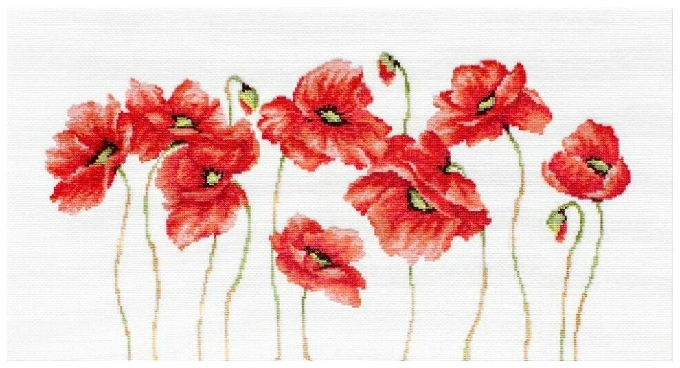 Набор для вышивания Luca-S #B2223 Маки, Счетный крест, 40 x 23.5 см