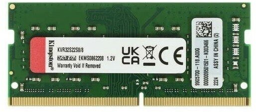 Оперативная память Kingston ValueRAM 8 ГБ DDR4 3200 МГц SODIMM CL22 KVR32S22S8/8