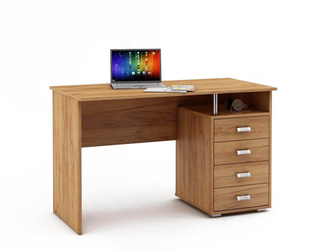 Стол компьютерный, стол письменный Имидж (Арсенал) 51, ШхГхВ: 120х60х75 см, цвет: Дуб золотистый