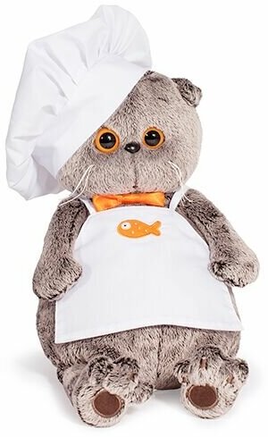Мягкая игрушка Budi Basa "Кот Басик" Шеф-повар, плюшевый, 30см