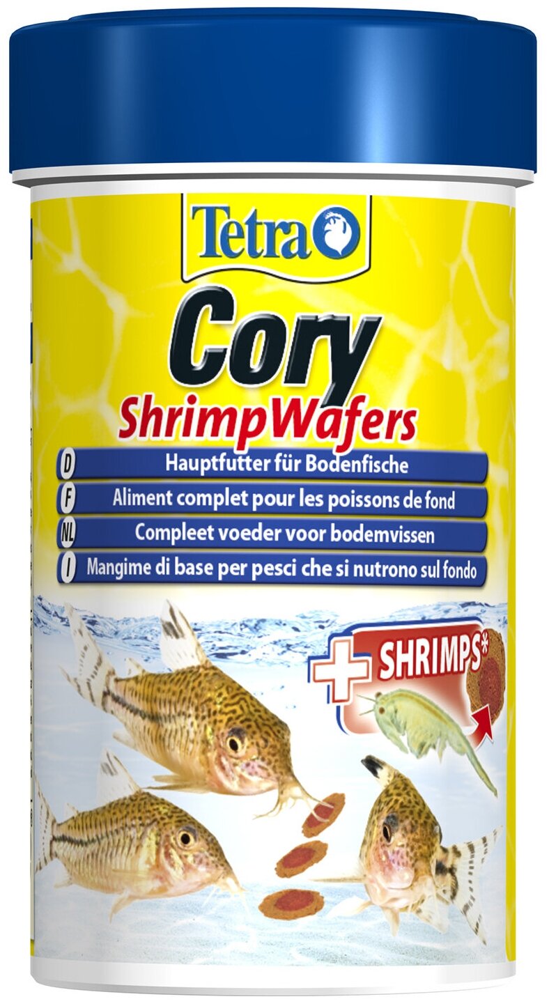 Tetra Cory ShrimpWafers корм с добавлением креветок для сомиков-коридорасов (пластинки) 100 мл.