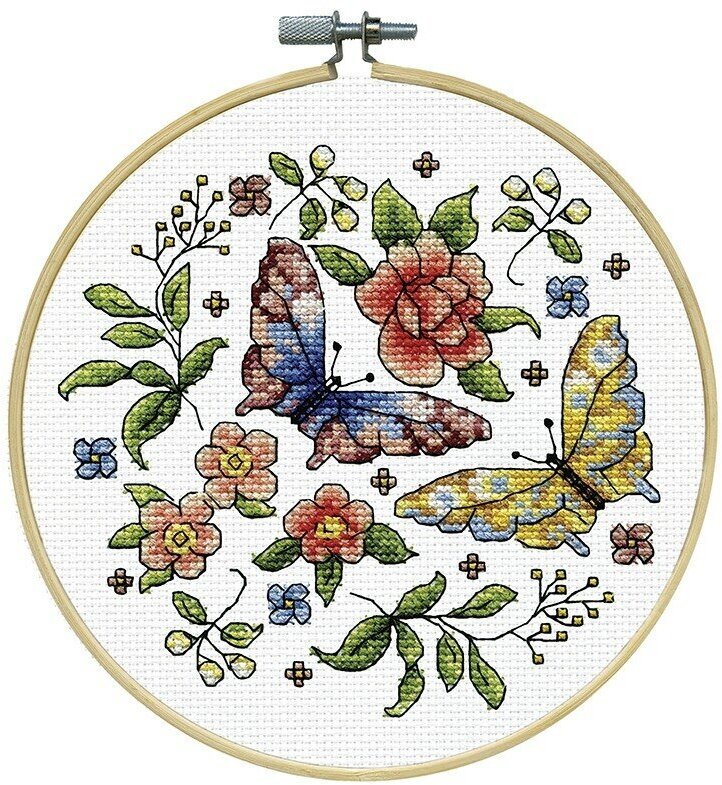 #7043 Бабочка Design Works Набор для вышивания Счетный крест 20 см