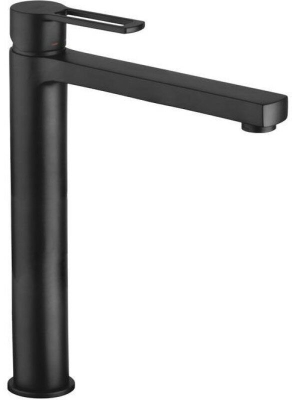 Смеситель Paffoni Ringo RIN081NO для раковины, без донного клапана, высокий, излив 20.4 см, черный матовый