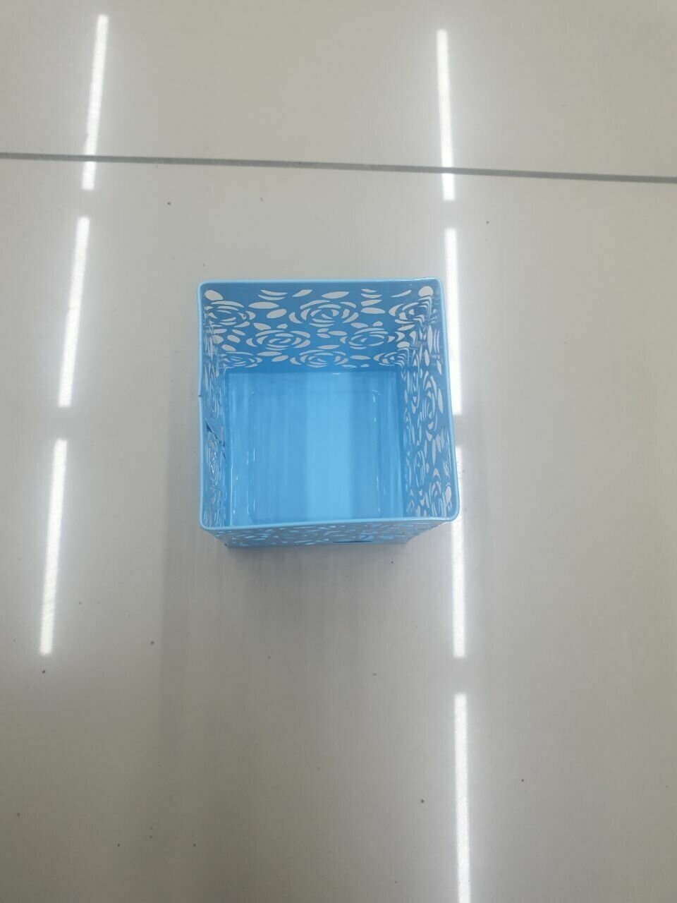 Стакан с узором розы asmar металл.(голубой)