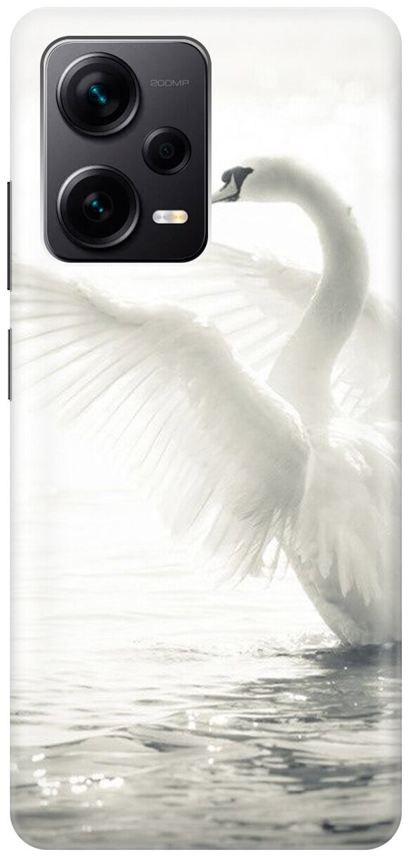 Силиконовый чехол на Xiaomi Redmi Note 12 Pro, Note 12 Pro+, Note 12 Explorer Edition с принтом "Лебедь"
