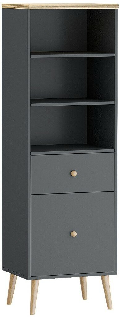 Шкаф пенал 1, Легкомаркет, с ножками, 400-400-1600, цвет графит