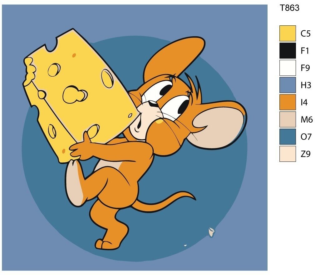 Детская картина по номерам T863 "Джерри и сыр. Том и Джерри" 30х30