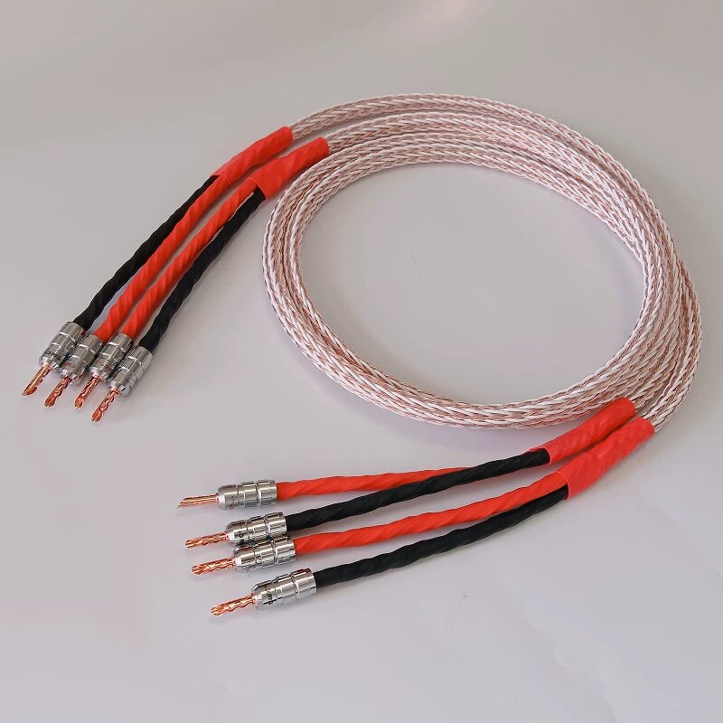 Аудиокабель Jinbao 8N OCC 12TC для усилителя с бананом 1.2м пара