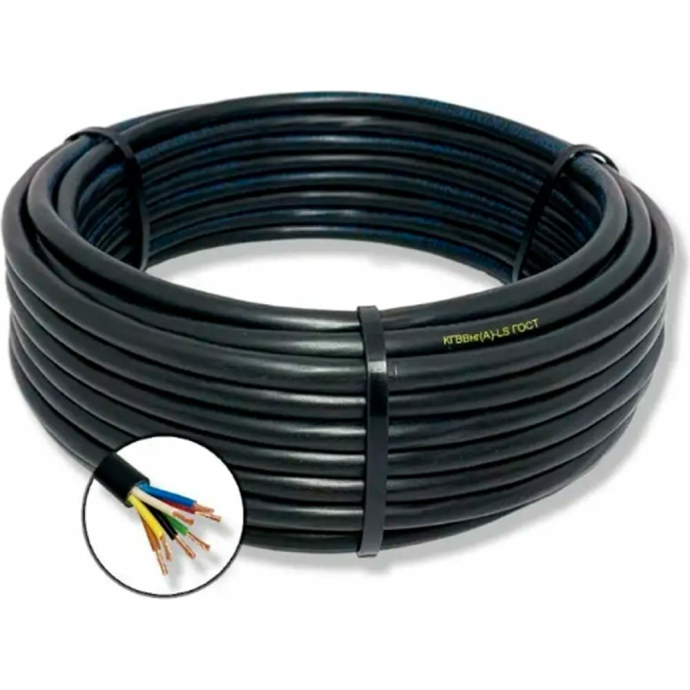 Кабель проводник кгввнг(a)-ls 7x1.5 мм2, гибкий, 1м OZ62014L1, Не рекомендуется прокладка в траншеях