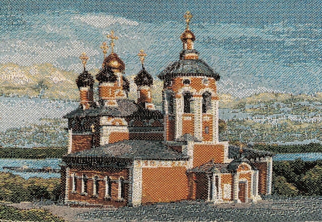 Гобелен, гобелен без рамы 23х17 см / "Храм Муром"