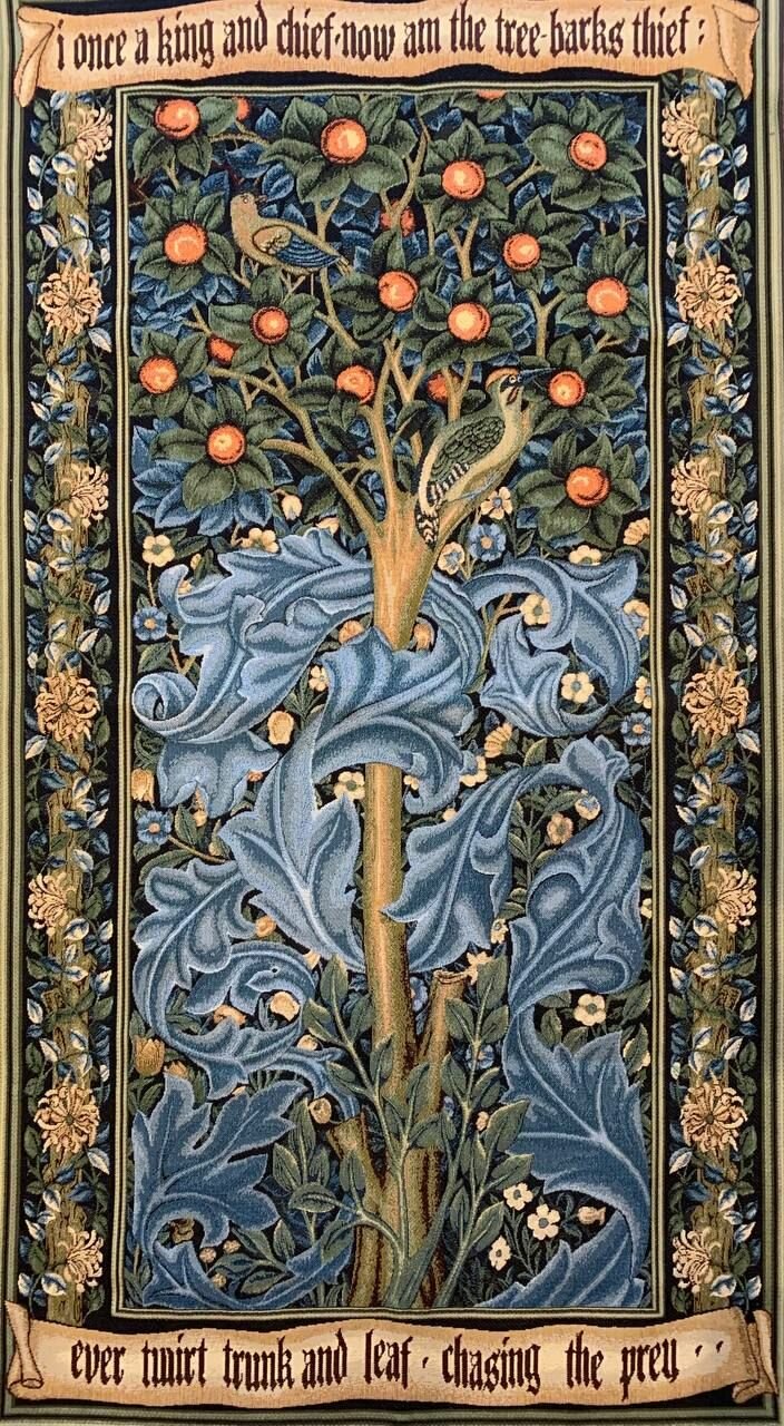 Панно гобеленовое на стену "Дятел" У. Моррис, 120х65 см / Гобелен