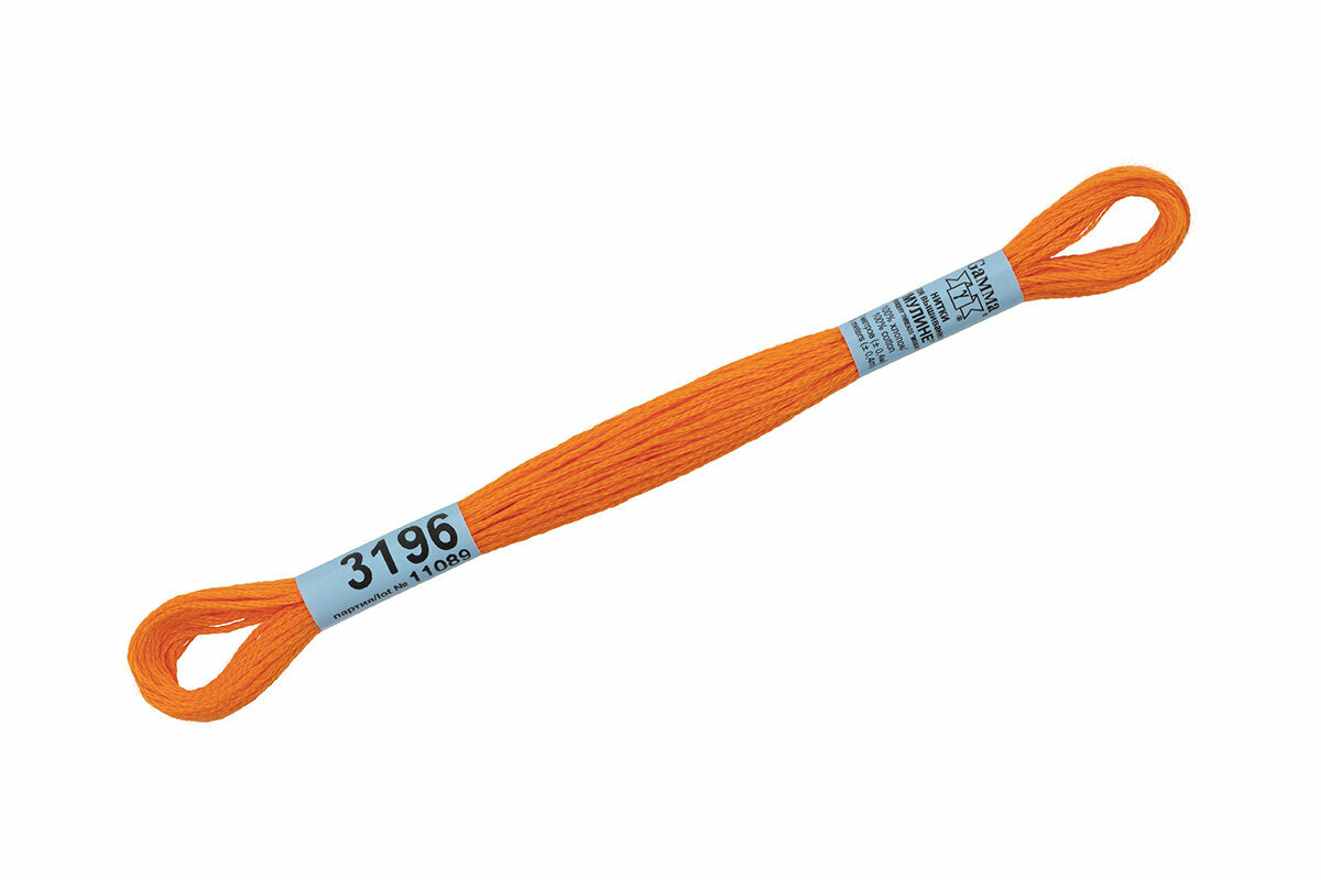 Мулине "Gamma" 100% хлопок 8 м №3196 яр. оранжевый