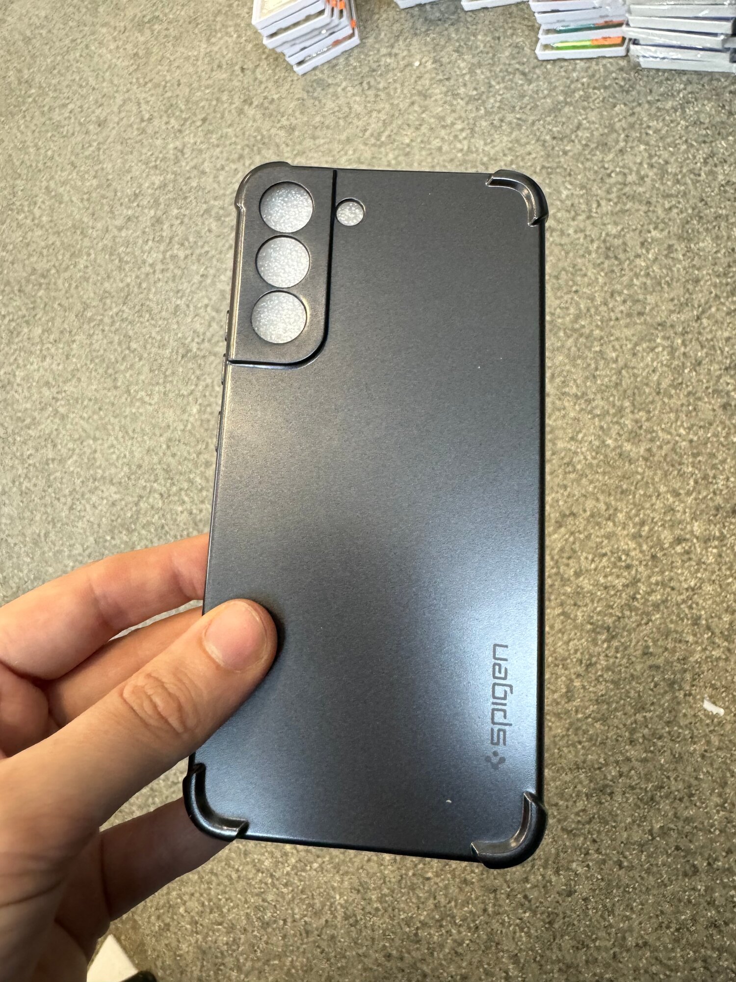 Чехол для Samsung Galaxy S22 Plus + тонкая силиконовая крышка противоударная темно-серая MyPads