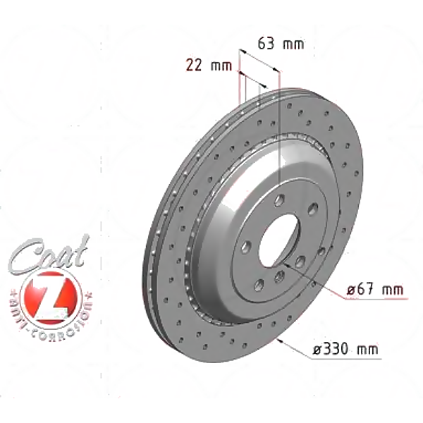 ZIMMERMANN 400.3663.52 (1644230612 / 1644231112 / 1644231312) диск торм mer w164 / w251 3.0cdi / 3.5 / 5.0 05- зад вент