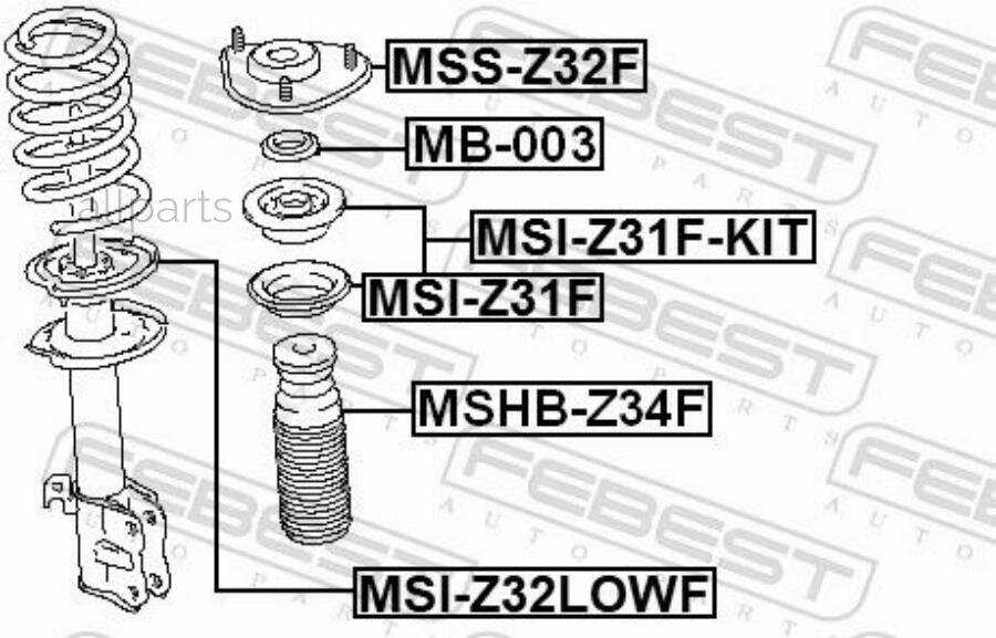 FEBEST MSS-Z32F Опора переднего амортизатора MITSUBISHI Colt IV FEBEST MSS-Z32F