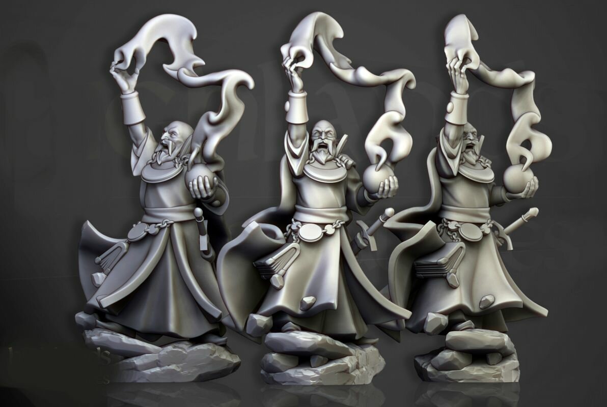 Колдун Маг, Чернокнижник человек миниатюра для DnD (ДнД) и других Настольных игр (НРИ, Варгеймов или РПГ), фентези тематика