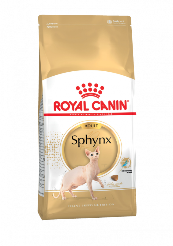 Корм сухой полнорационный Royal Canin Sphynx для взрослых кошек породы Сфинкс старше 12 месяцев, 400 гр