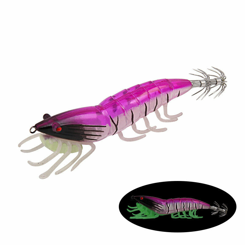 Приманка Luya, имитация креветки, светящаяся, с взрывным крючком, 11.7 см, 20.5 г