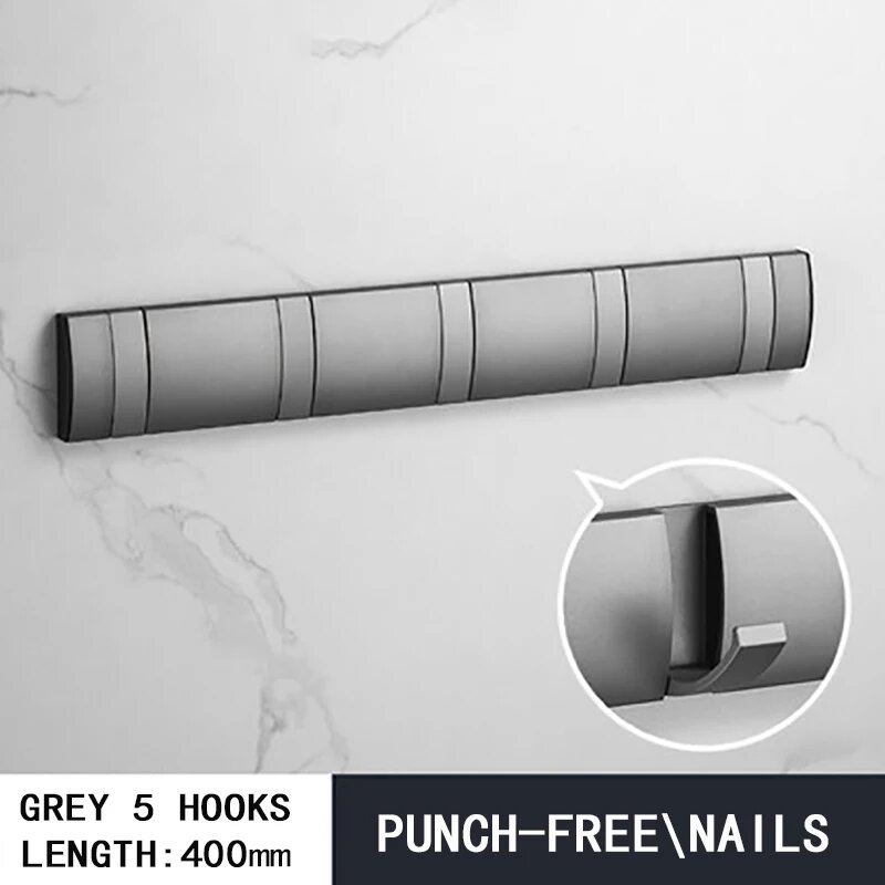 Крючки для халатов WJNMONE, алюминиевые, черные золотые, 1-8 штук Серый, GREY 5