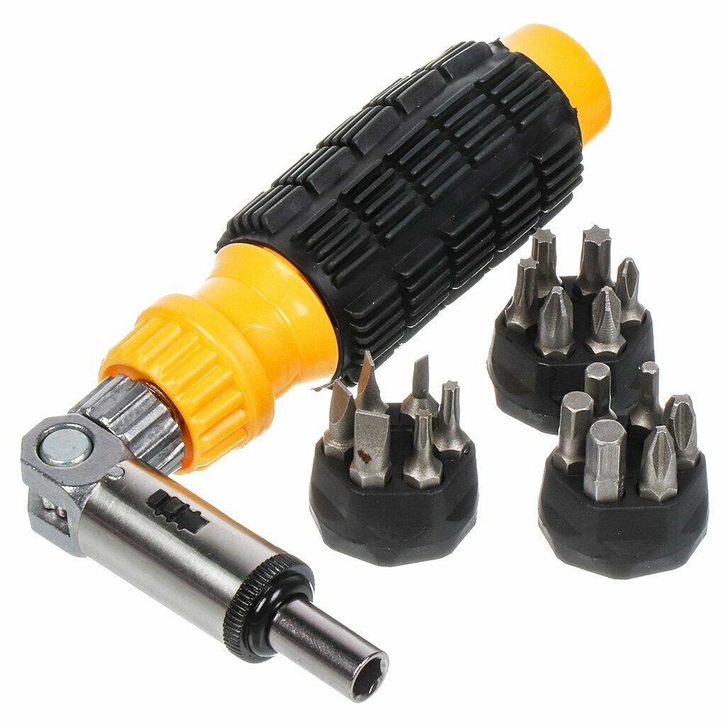 Отвертка с битами Bartex реверсивная, CrV сталь, 19 предметов