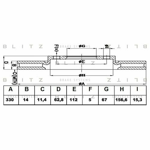 Диск тормозной задний BLITZ BS0402