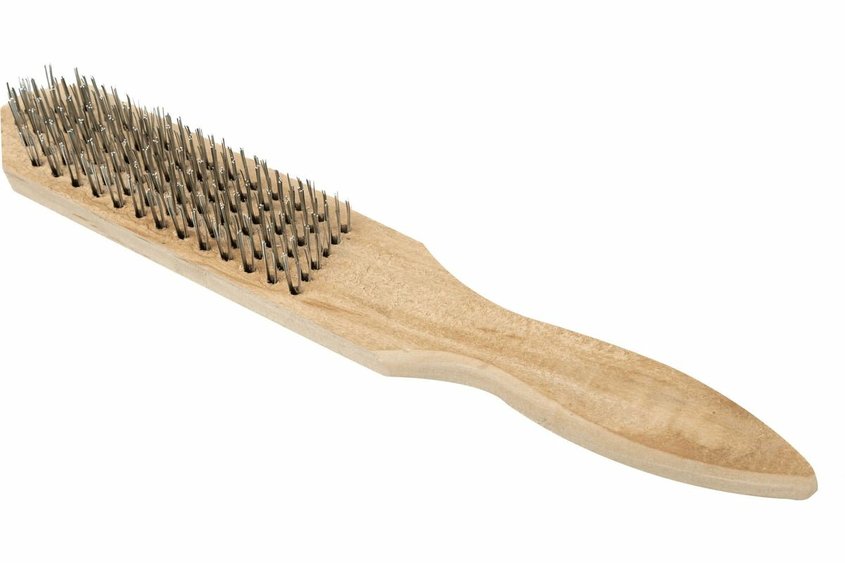 SAMGRUPP ручная щетка по металлу с деревянной ручкой, 6 рядов, модель 16080