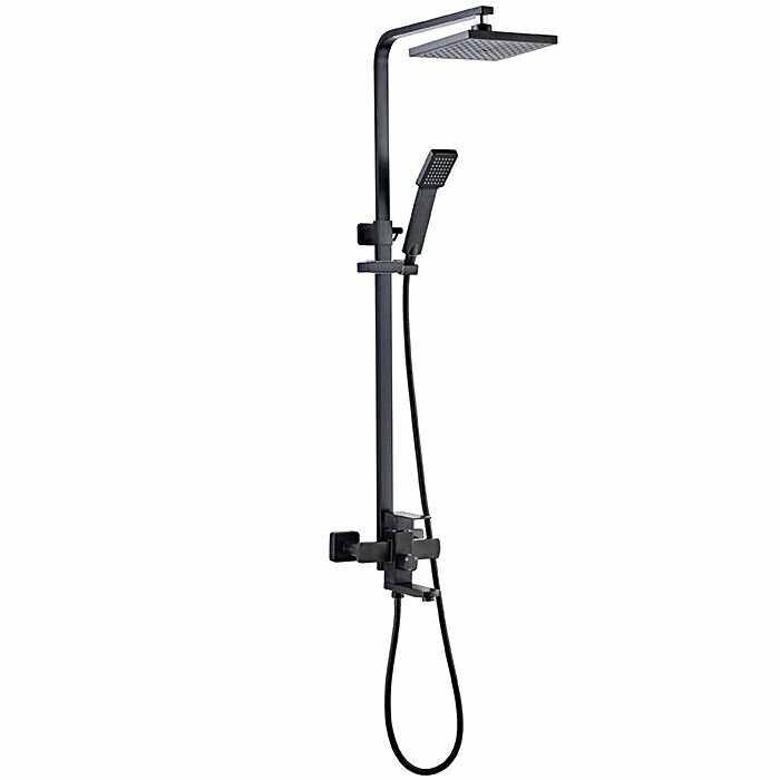 Душевая система Ledeme с тропическим душем и смесителем, нерж, черный L72433B