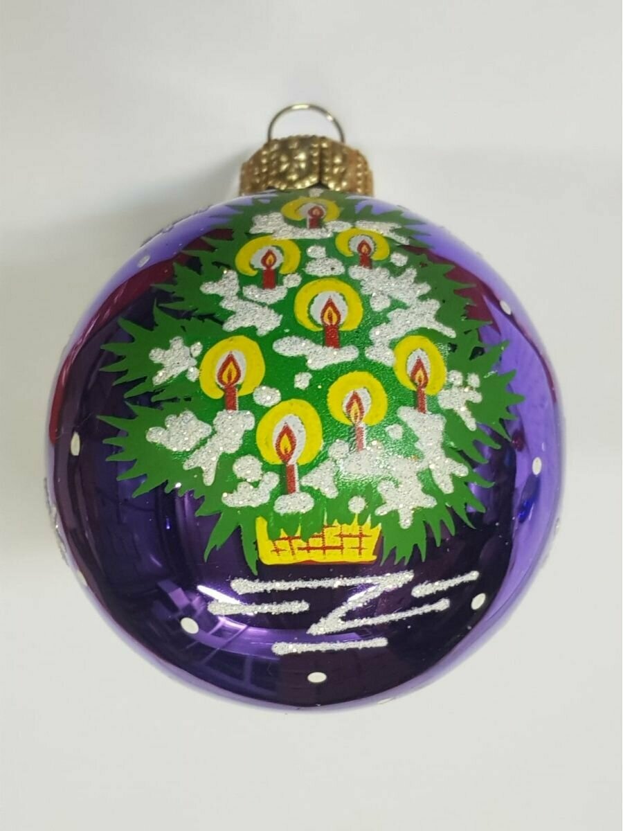 Шар на елку 60мм Еловый фиолетовый