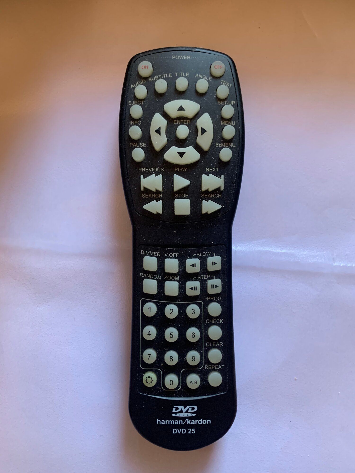 Пульт Harman/Kardon DVD 25, оригинальный, ABS пластик, ИК-интерфейс