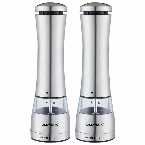 Набор мельниц для соли и специй электрические с подсветкой, 2 шт, PM-4, DASWERK, 456622