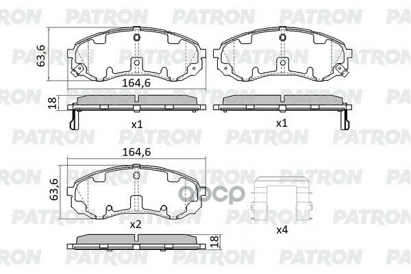 Колодки тормозные дисковые пер. HAVAL H9 / HYUNDAI H1/Grand Starex / KIA Grand Carnival PATRON арт. PBP016
