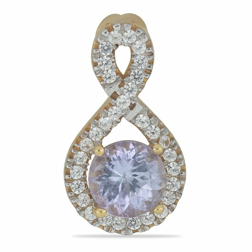 Подвеска, серебро, 925 проба, танзанит, циркон