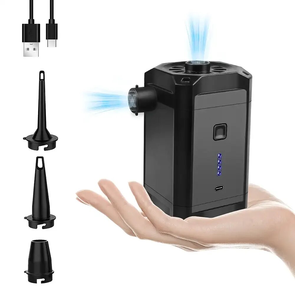 Электрический воздушный насос, воздушный компрессор, аккумуляторная батарея, портативный для ПВХ, лодки, матраса, надувной бассейн, плот, шины, шарики