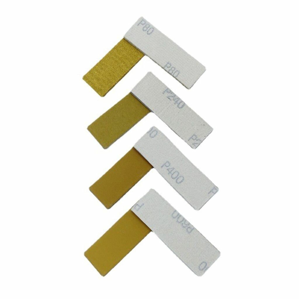 (1 комплект) ручка для наждачной бумаги со 130 золотыми износостойкими полосками для наждачной бумаги