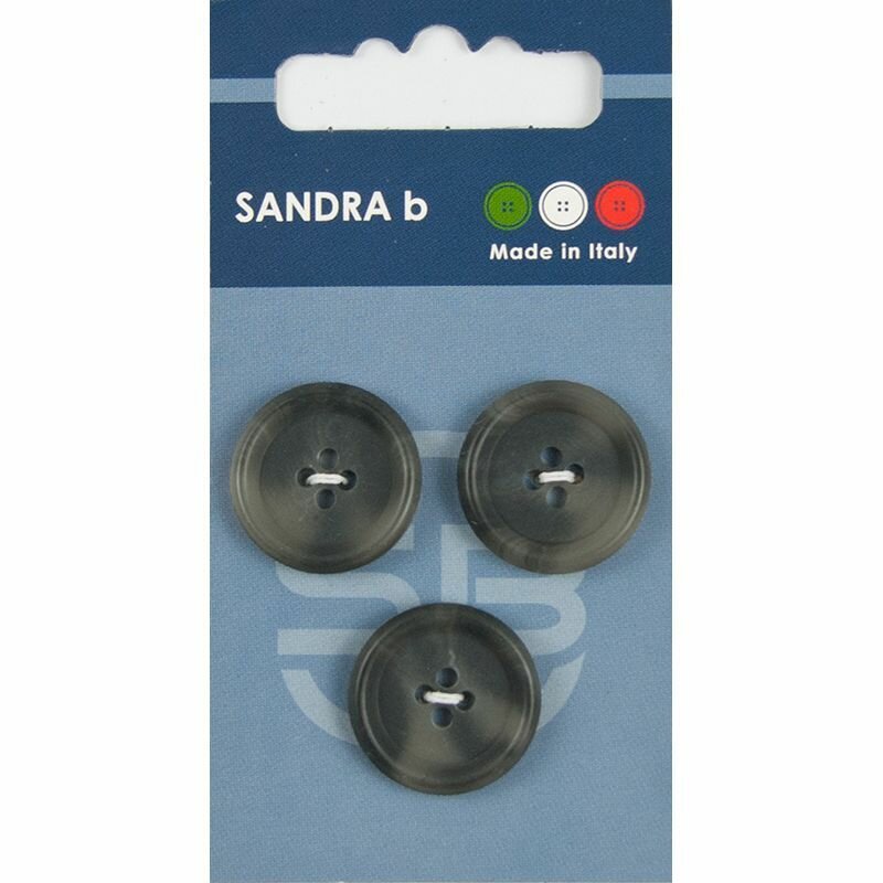 Пуговицы Sandra b Серые, 4 отверстия, 3 шт