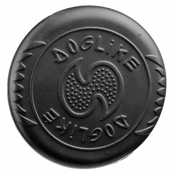 Игрушка для собак Doglike "Тарелка летающая", средняя, диаметр 22 см, черная