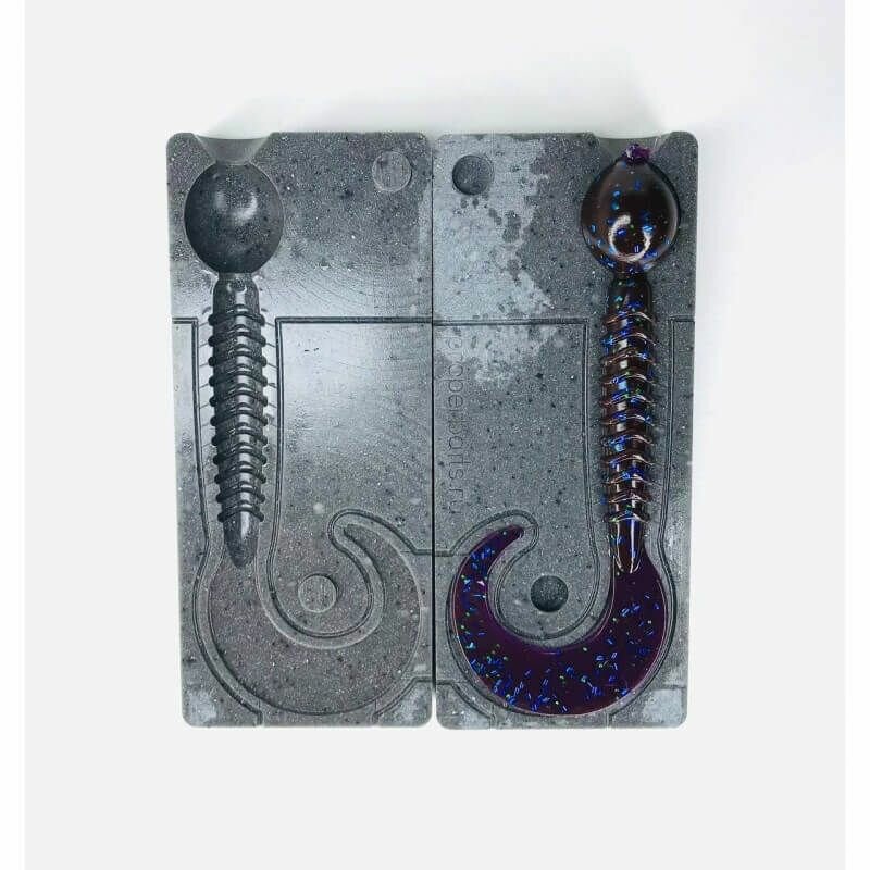 Форма для литья рыболовных силиконовых приманок 3FG 2,8" 70mm, 1 место