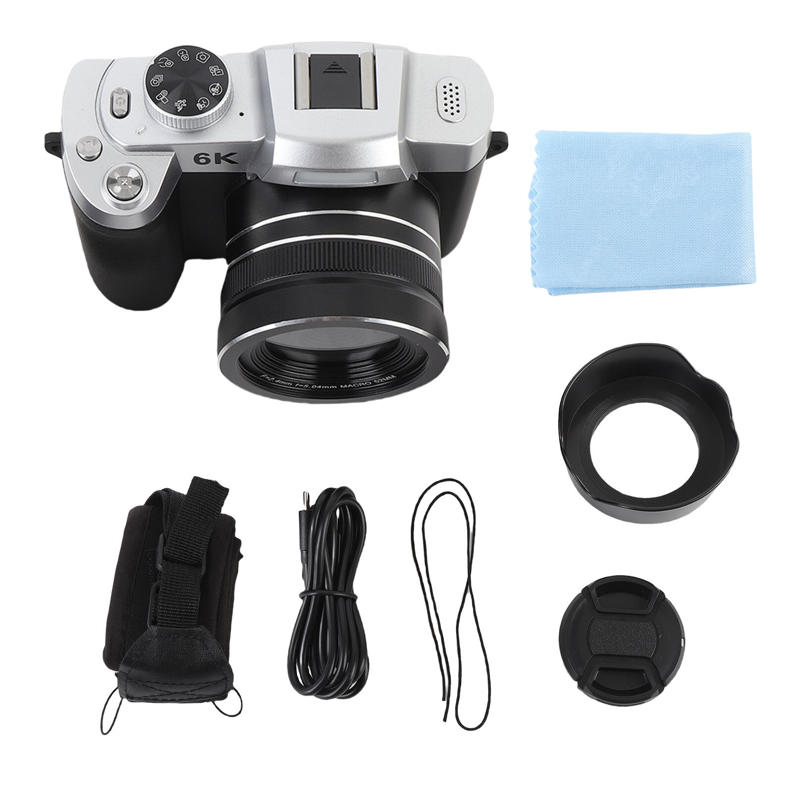 UHD цифровая камера 6K 84MP 18-кратный зум автофокус WiFi камера с 3-дюймовым экраном на 180° со вспышкой для записи видео во время путешествий черный