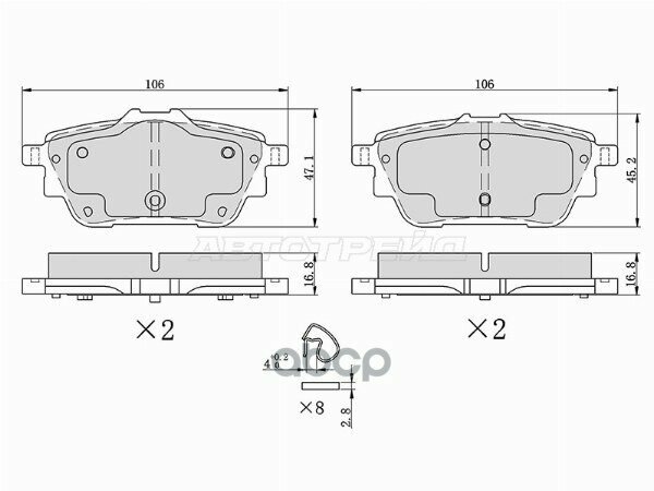 Колодки тормозные (Сзади) Haval Dargo 22- Sat арт. ST-28-0196