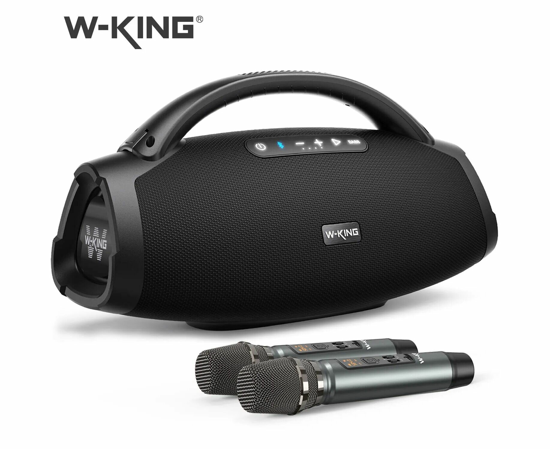 Портативная колонка W-King D20S 180W 2 микрофона в комплетке IPX6 (черный) 12 мес. гарантия