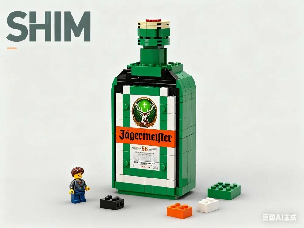 Модель сборки винной бутылки из строительного блока wild grid