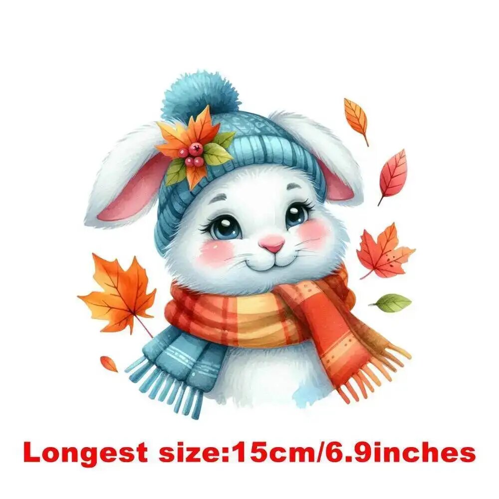 15 см детская осенняя наклейка с изображением животных, тигра, енота, термопереносная наклейка DTF, футболка «сделай сам», железные нашивки для переноса одежды, наклейка